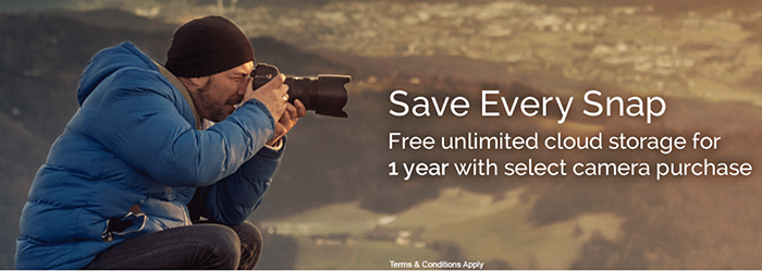 Buy a camera at Amazon and get 1 year free unlimited cloud storage